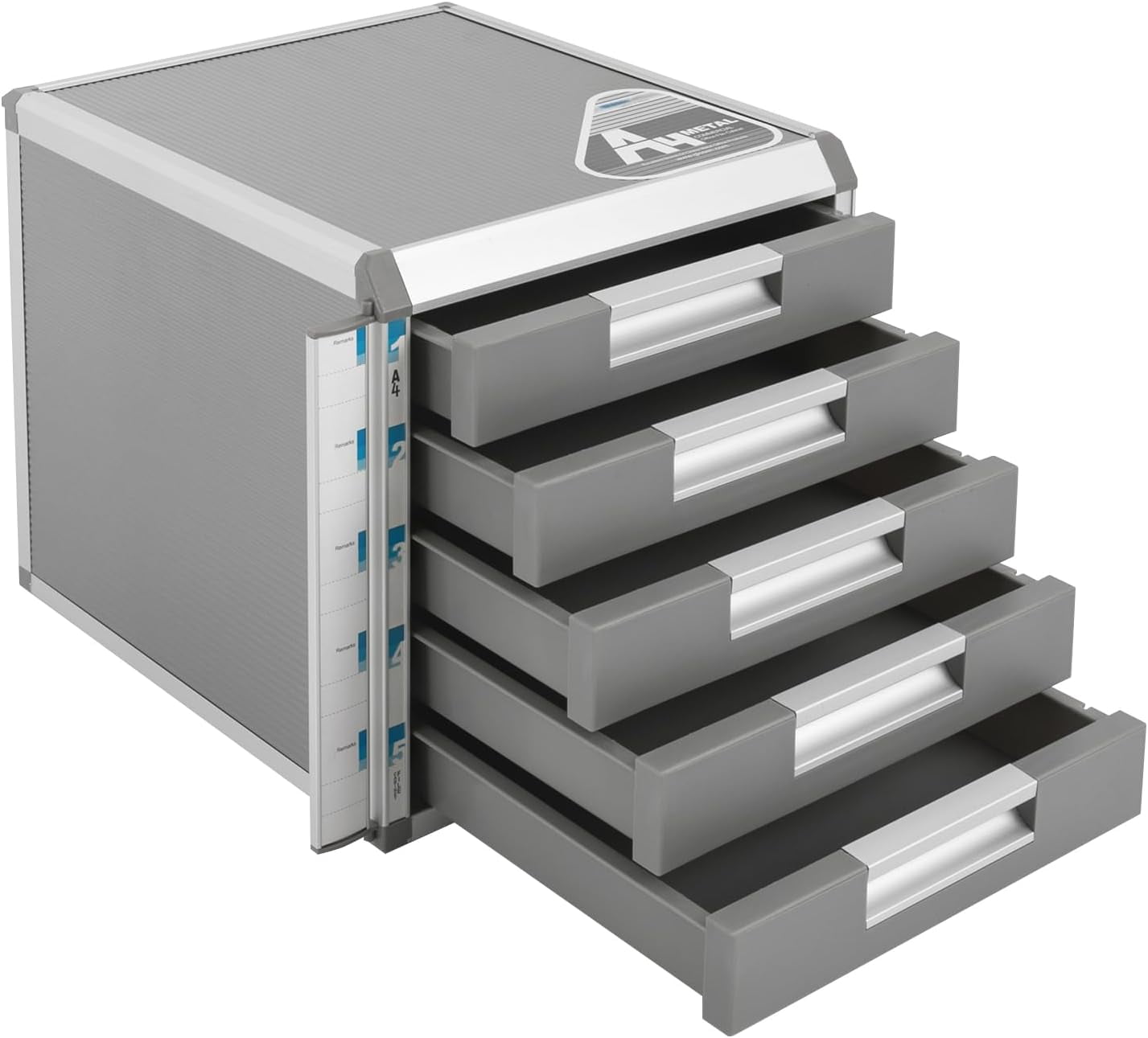 5 Layers Desktop Drawer Organizer w/Lock 14''×13''×12'' Storage File ...