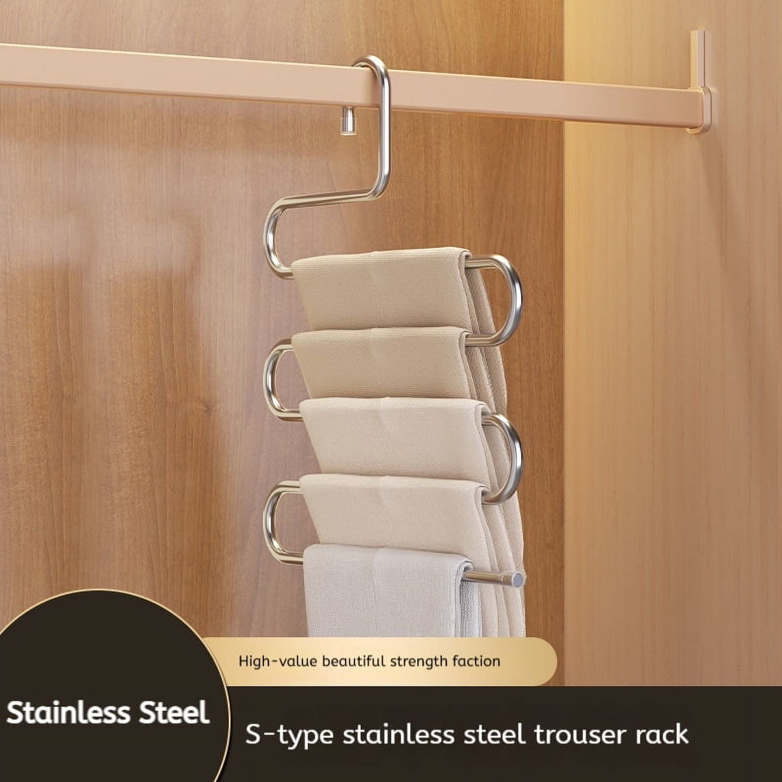 5 Layers Multi-functional Clothes Hangers Non-slip Pant Storage Rack ...