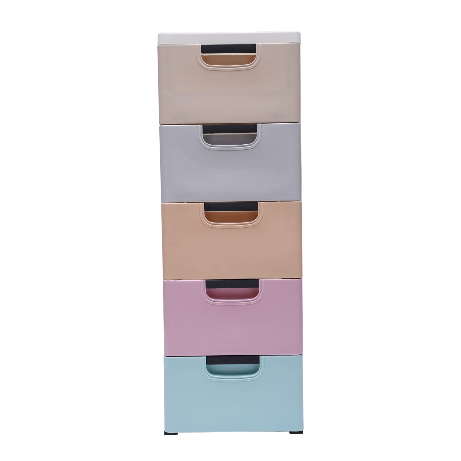 5 Layers Plastic Clothes Organizer, 5 Drawers Vertical Dresser Storage ...