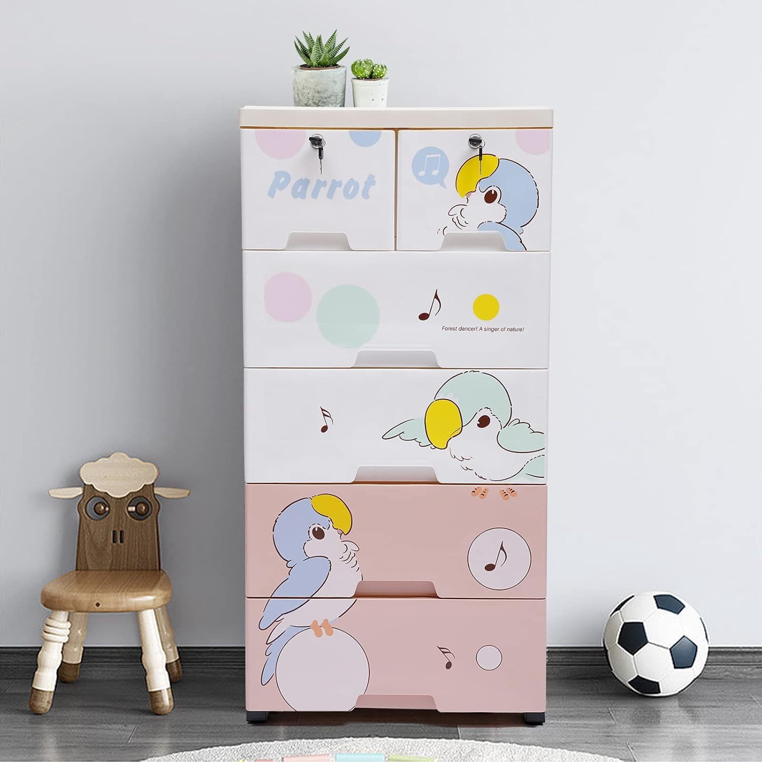 5 Layers Plastic Drawers Dresser,6 Drawers Storage Dresser,Baby Kids ...