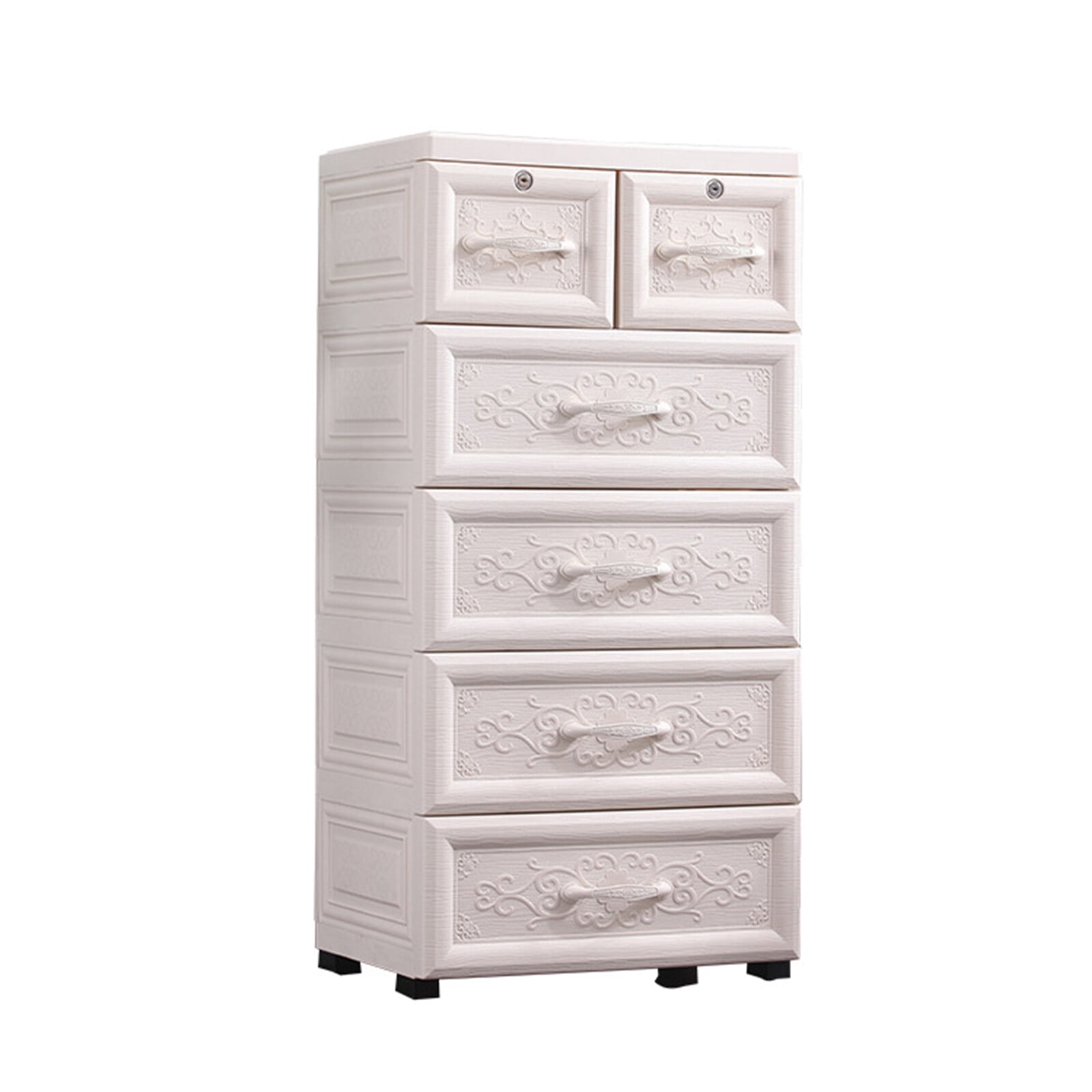 Floor 5 Tier Cabinet Storage Organizer with 6 Drawers Free Standing ...