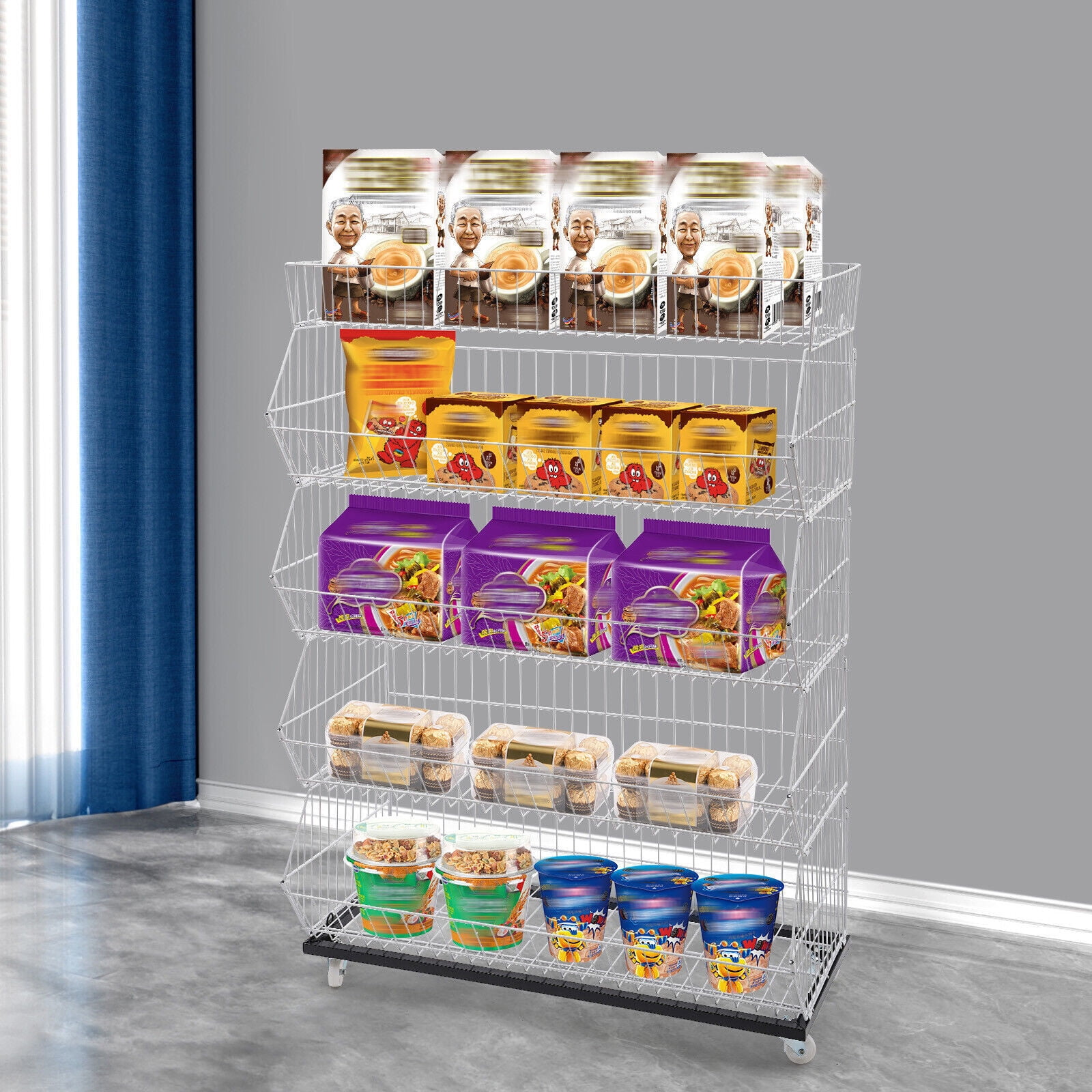 5 Layers Wire Grid Retail Display Shelf Merchandise Display Rack Stand ...