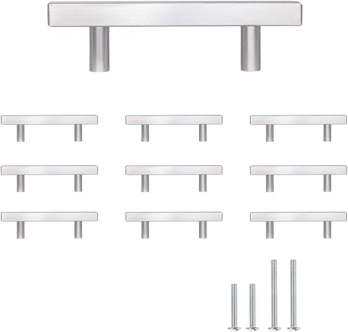 5" Length 50 Pack Square Cabinet Pulls Stainless Steel Square Drawer ...