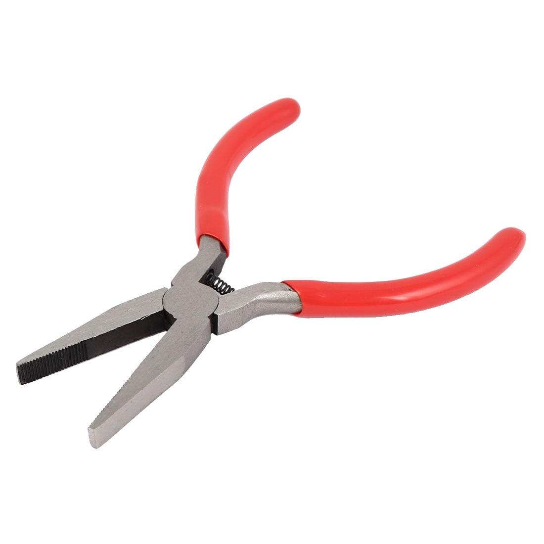 5" Length Spring Loaded Red Handle High Carbon Steel Flat Nose Plier ...