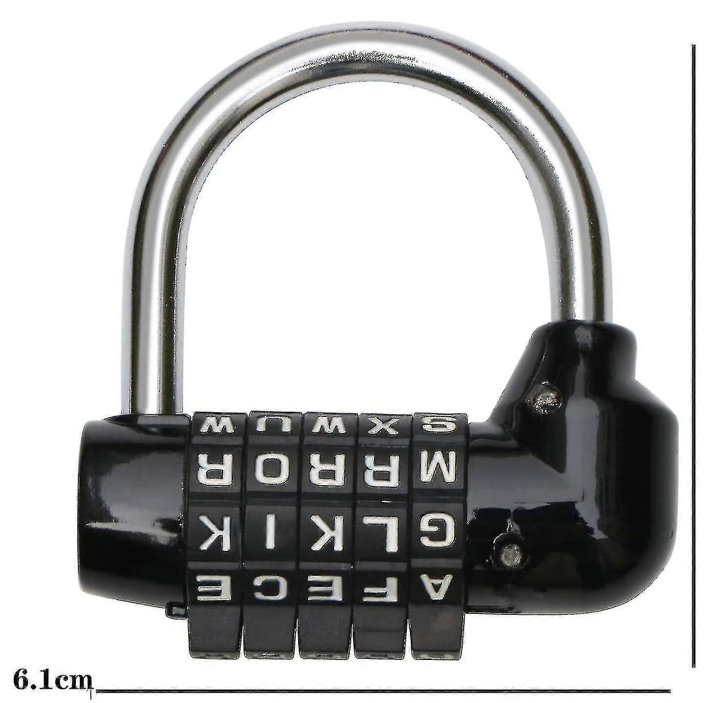 5 Letter Combination Padlock Black - Combination Locks - Bike Lock ...