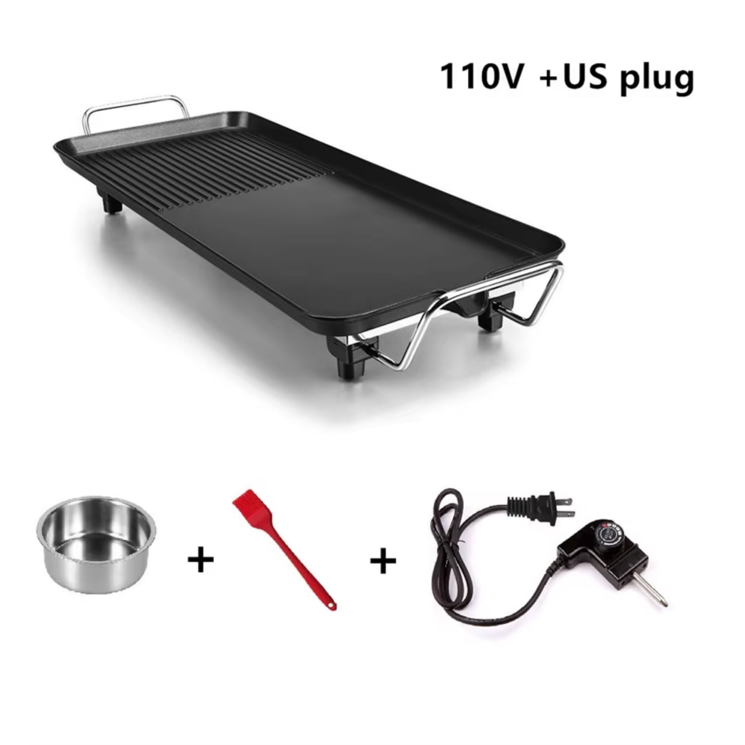 5-Level Adjustable 1300W Non Stick Smokeless BBQ Grill for Household ...