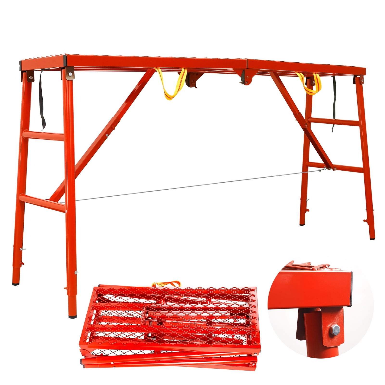 5-Level Adjustable Height Adjustable Platform Ladder, Portable Heavy ...