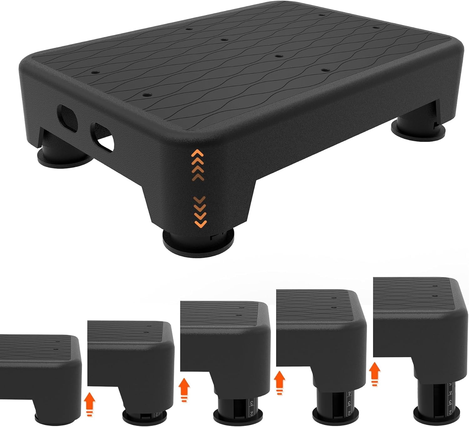 5-Level Adjustable Step Stool, 700 LBS Capacity Safety Bed Step for ...
