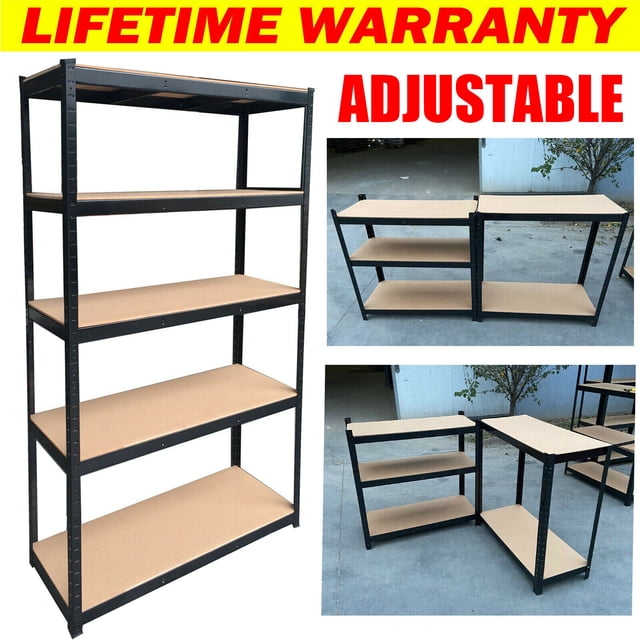5 Level Metal Shelf, Adjustable Heavy Duty Steel Wire Shelving Unit for ...