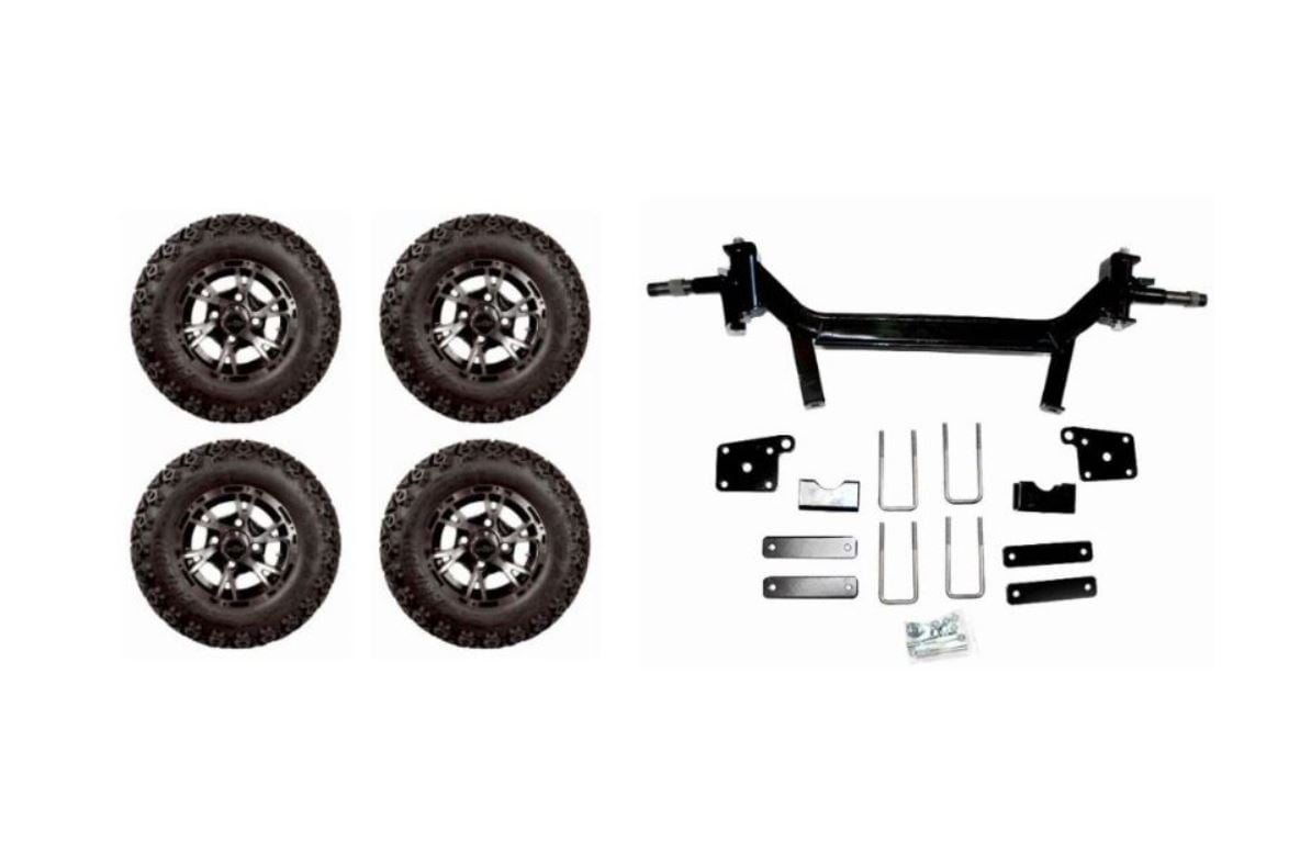 5" Lift Kit Combo with 10" Flash for EZGO TXT Electric Golf Carts 2002 ...