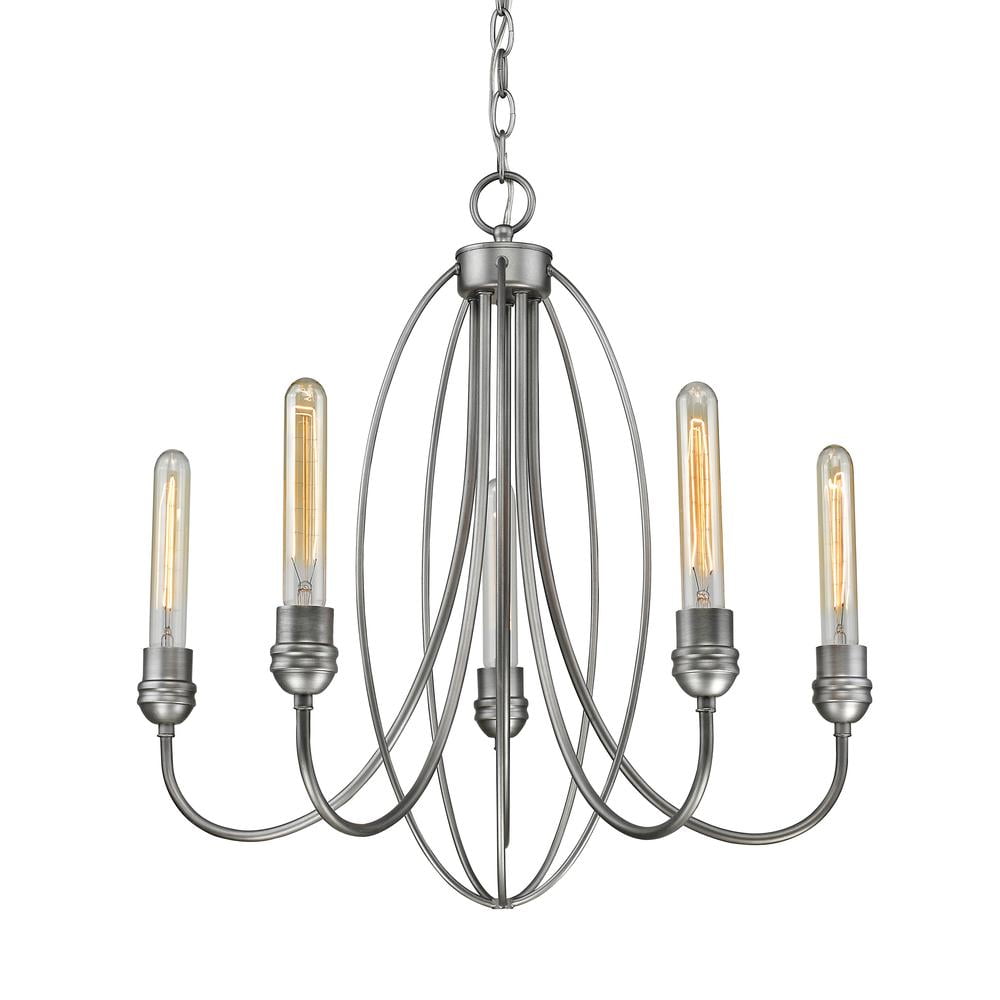 5 Light Chandelier In Utilitarian Style 22 Inches Wide By 22 Inches ...