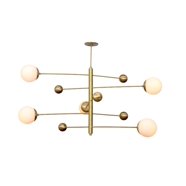 6 Light Modern Sputnik Light Fixture Mid Century Style Brass Chandelier ...