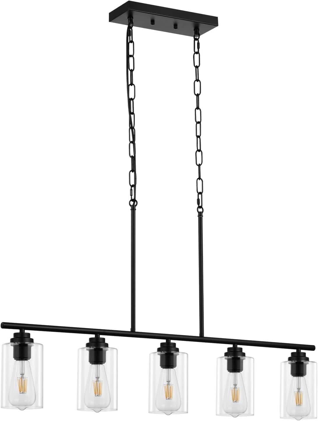 5-Light Kitchen Island Pendant Lights, 60W, Adjustable Dining Room ...