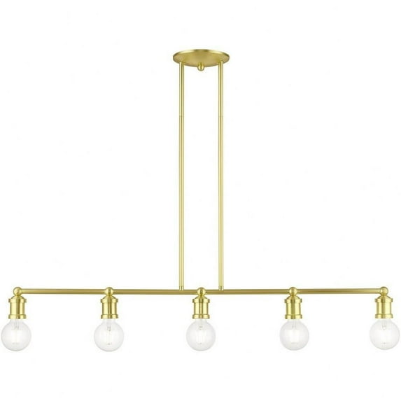 5 Light Large Linear Chandelier in Transitional Style-10.75 inches Tall ...