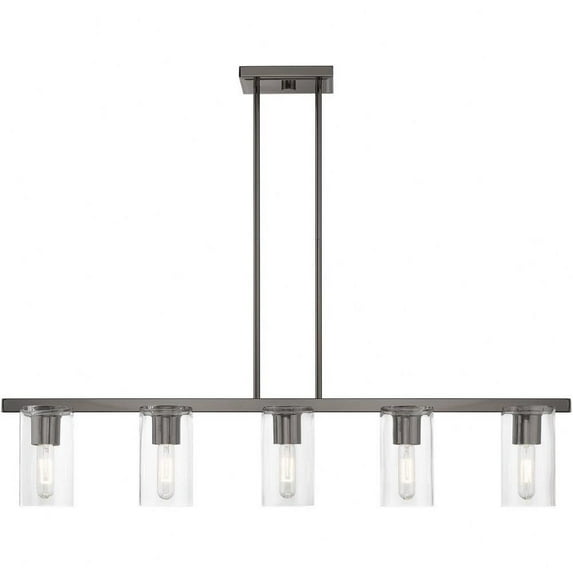 5 Light Linear Chandelier in Contemporary Style-14.75 inches Tall and 4 ...
