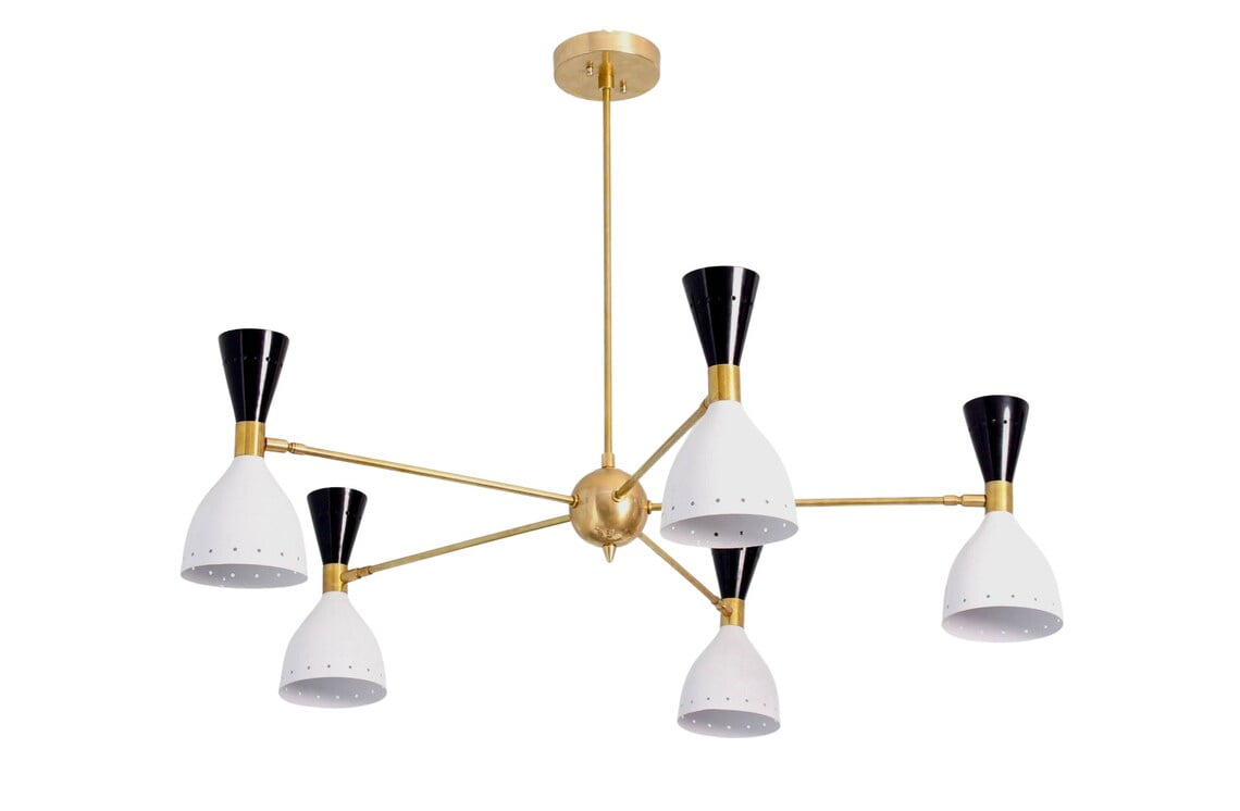 5 Light Modern Raw Brass chandelier light Fixture - Walmart.com