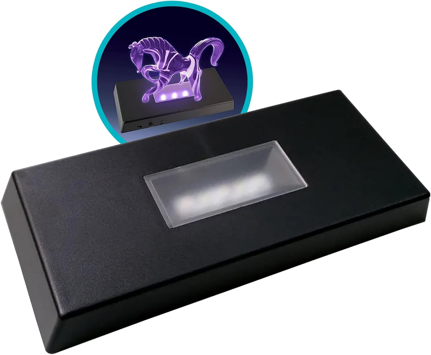 5 Light Pedestal - Rectangle Matte Black Light Stand Base for 3D Art ...