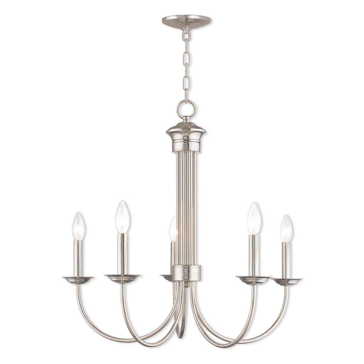 5 Light Polished Nickel Chandelier with Steel base material - Walmart.com