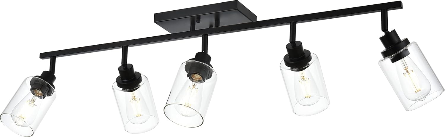 5 Light Vanity Fixture for Bath with Rotatable Light Head, Black ...