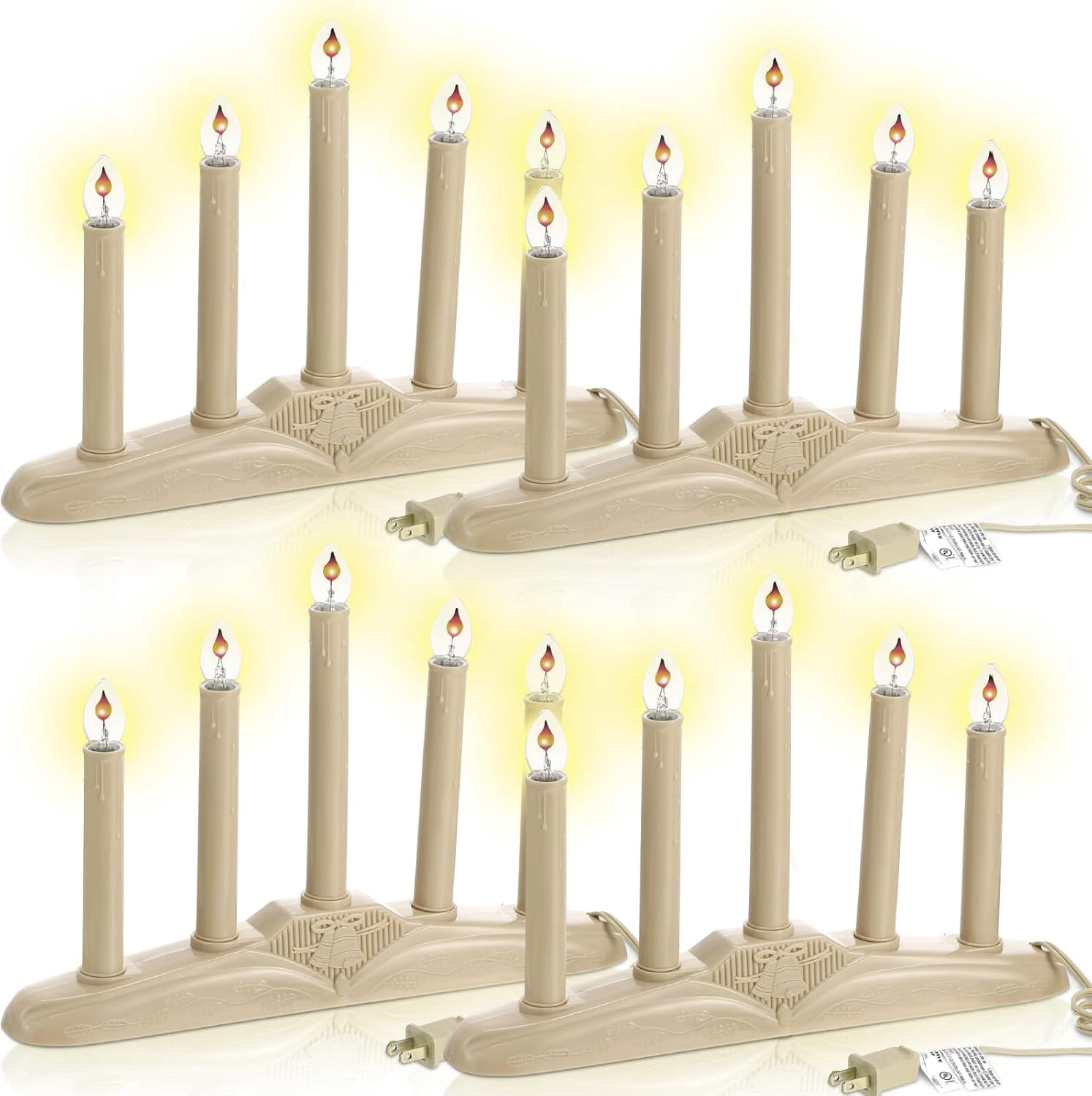 5 Lights Christmas Window Candles Electric Plug in Flameless Christmas ...