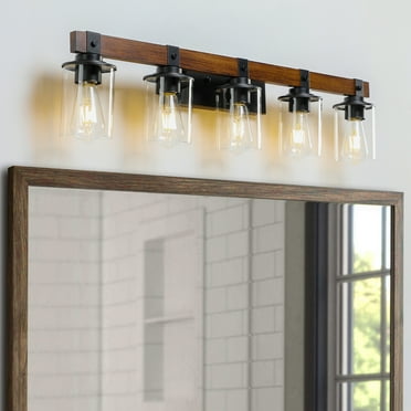 Farmhouse Rustic Oil-Rubbed Bronze Vanity Light, 22 in. 3-Light Cage ...
