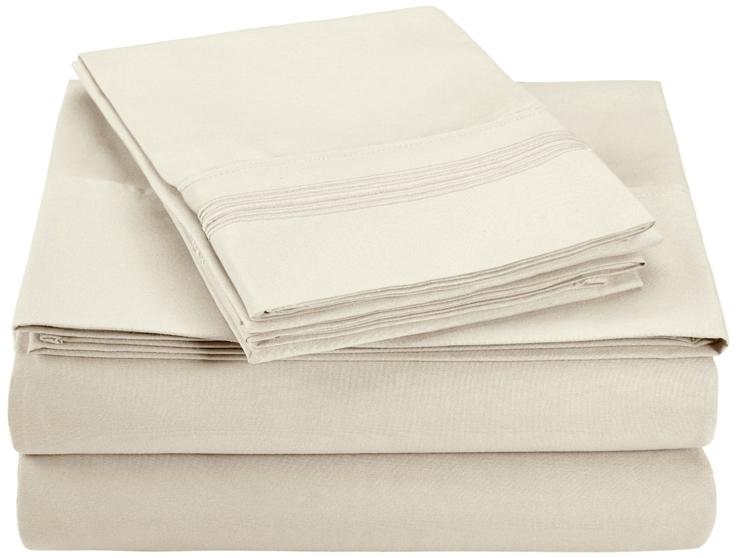 5-Line Embroidery Sheet Set Ivory / Twin - Walmart.com