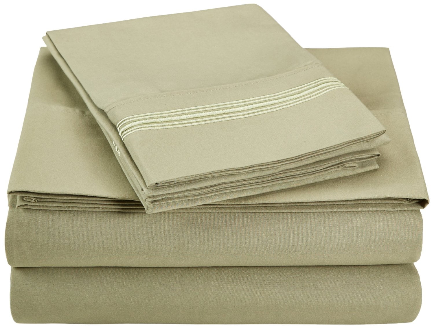 5-Line Embroidery Sheet Set Sage / Full - Walmart.com