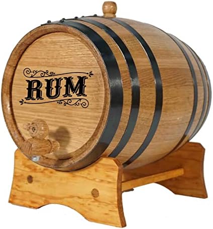 5 Liter American Oak Rum Barrel (1 gallon) with Stand, Bung, and Spigot ...