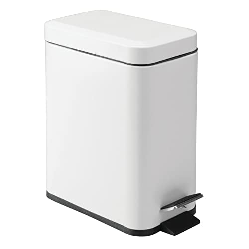 5 Liter Rectangular Small Steel Step Trash Can Wastebasket, Garbage ...