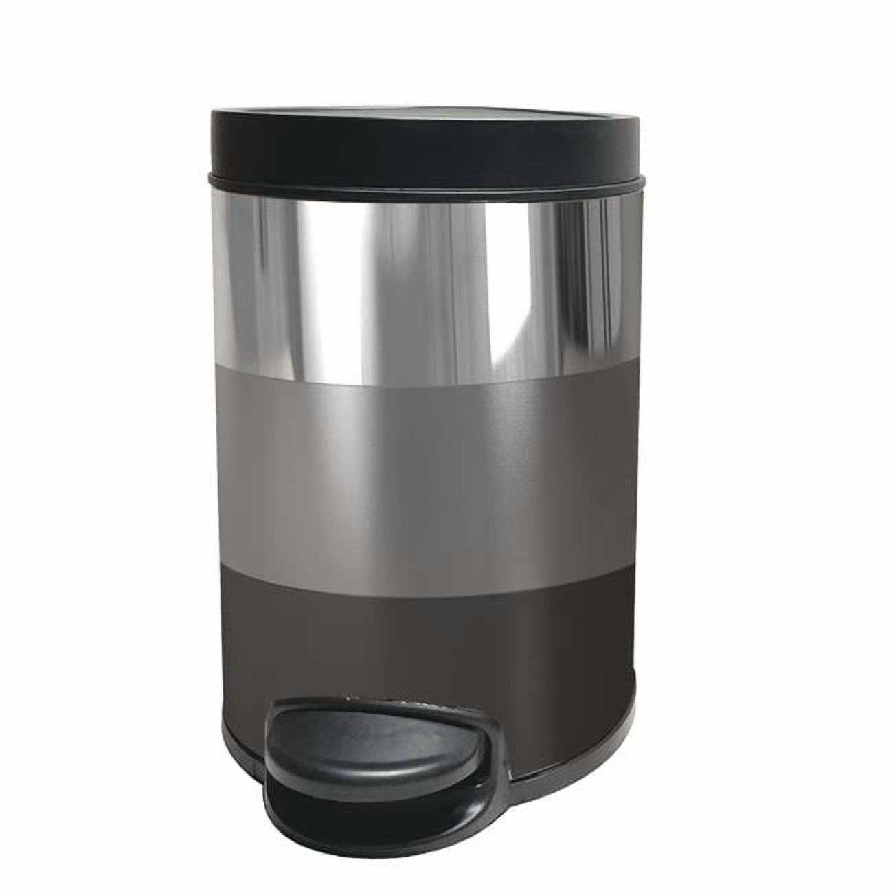 5 Liter Stainless Steel Step Garbage Trash Can with Lid, 3 Tone ...