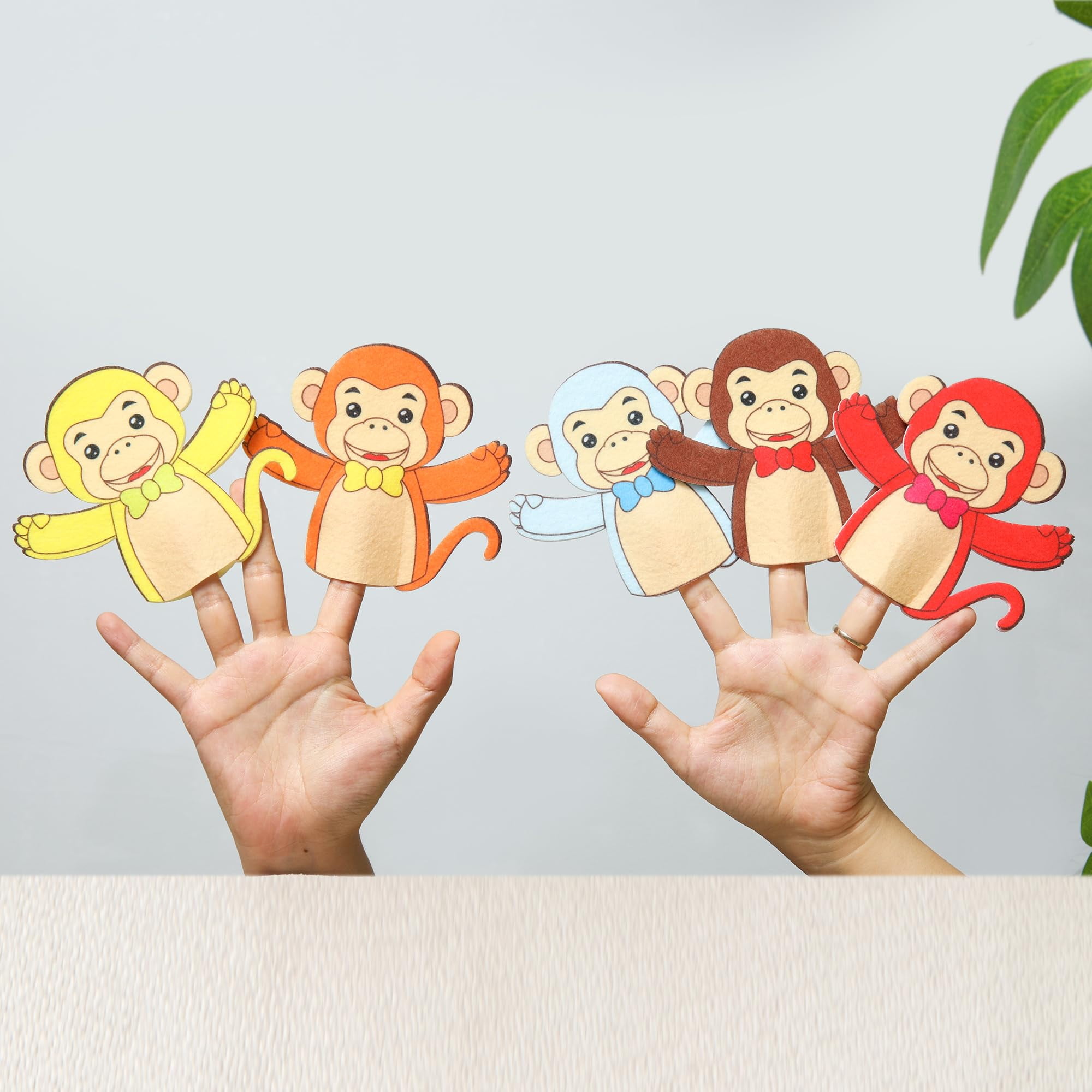 5 Little Monkeys Finger Puppets For Kids, 5 Pack Nursery Rhyme Finger ...