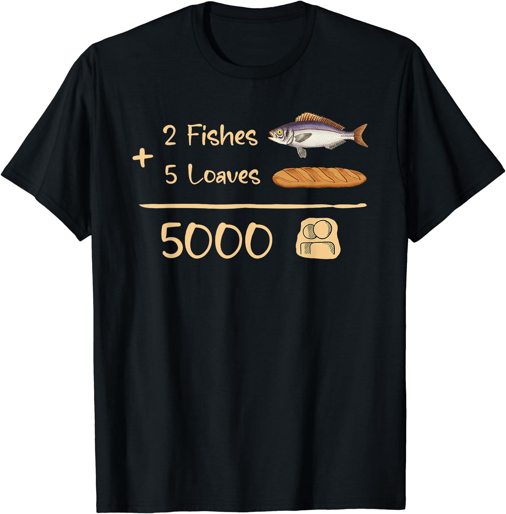 5 Loaves and 2 Fish Bible Verse Christian Men Women Kids T-Shirt ...