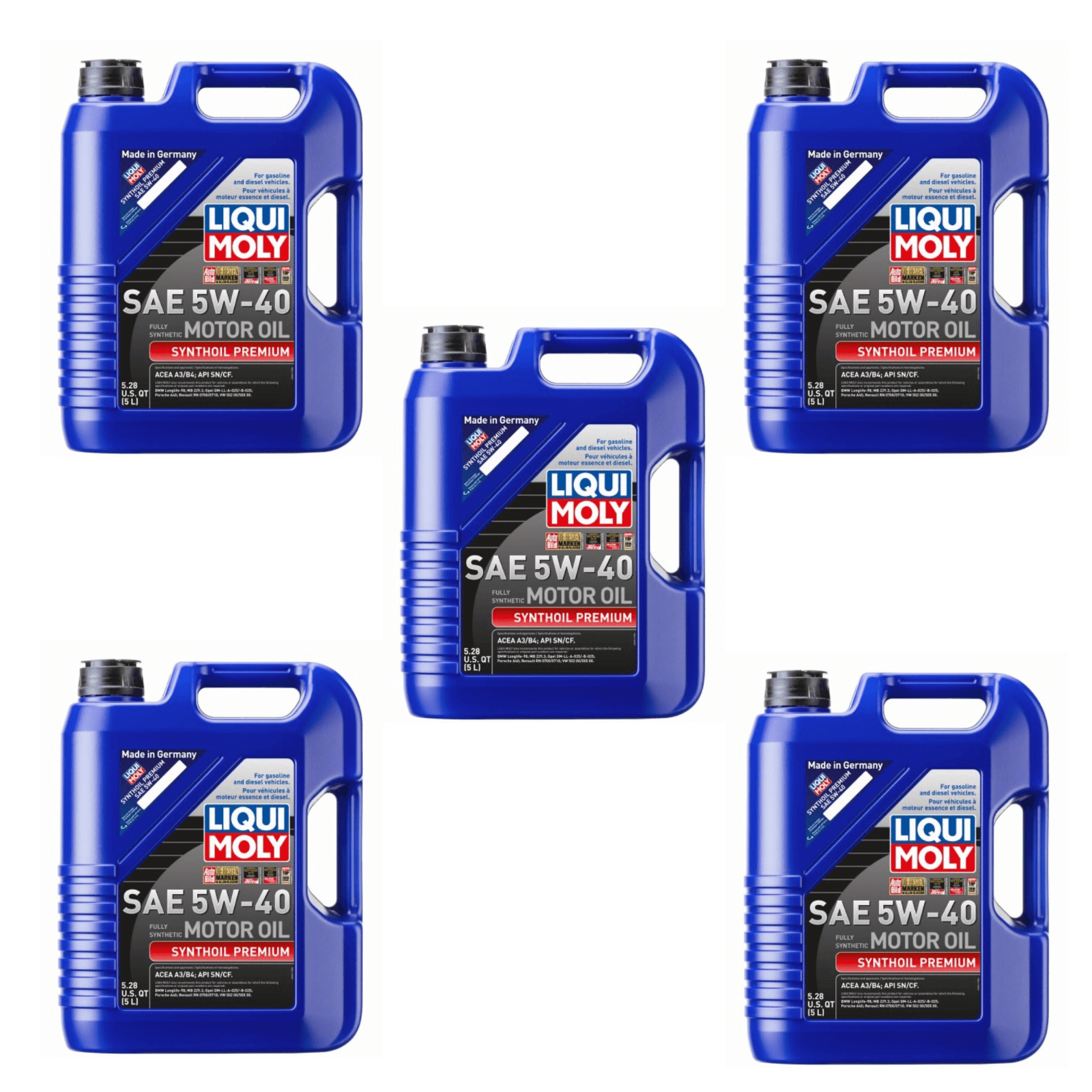 5 Lt/QT Motor/Engine Oil LIQUI MOLY SYNTHOIL Premium SAE 5W-40 Full ...