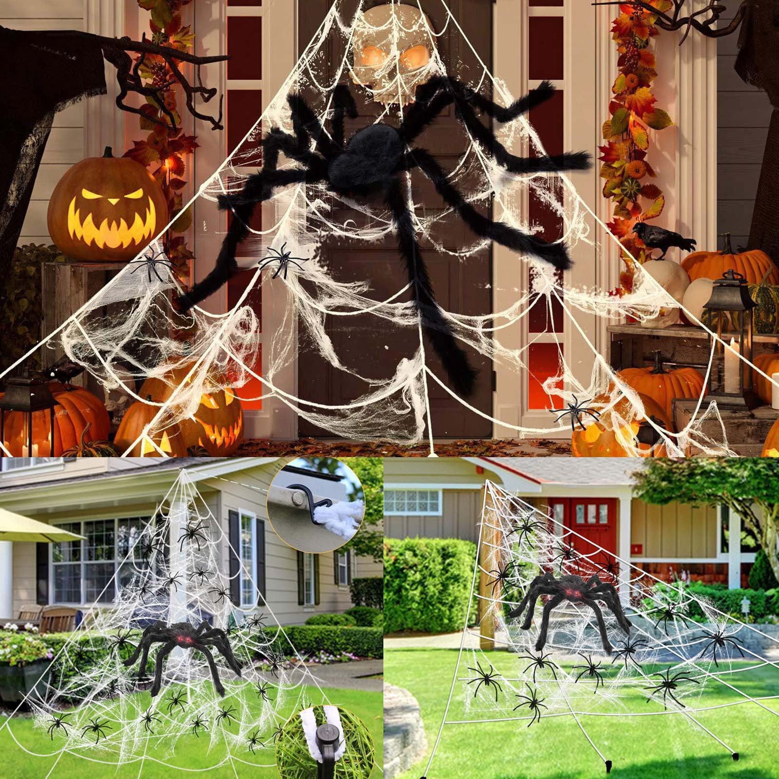5 M Giant Spider Web + 4.5Ft Hairy Spider & 20 Little Spiders ...