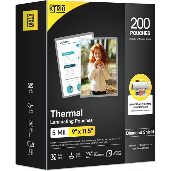 5 MIL Laminating Sheets, Hold 8.5 x 11 Inches, 200 Pack Thermal ...