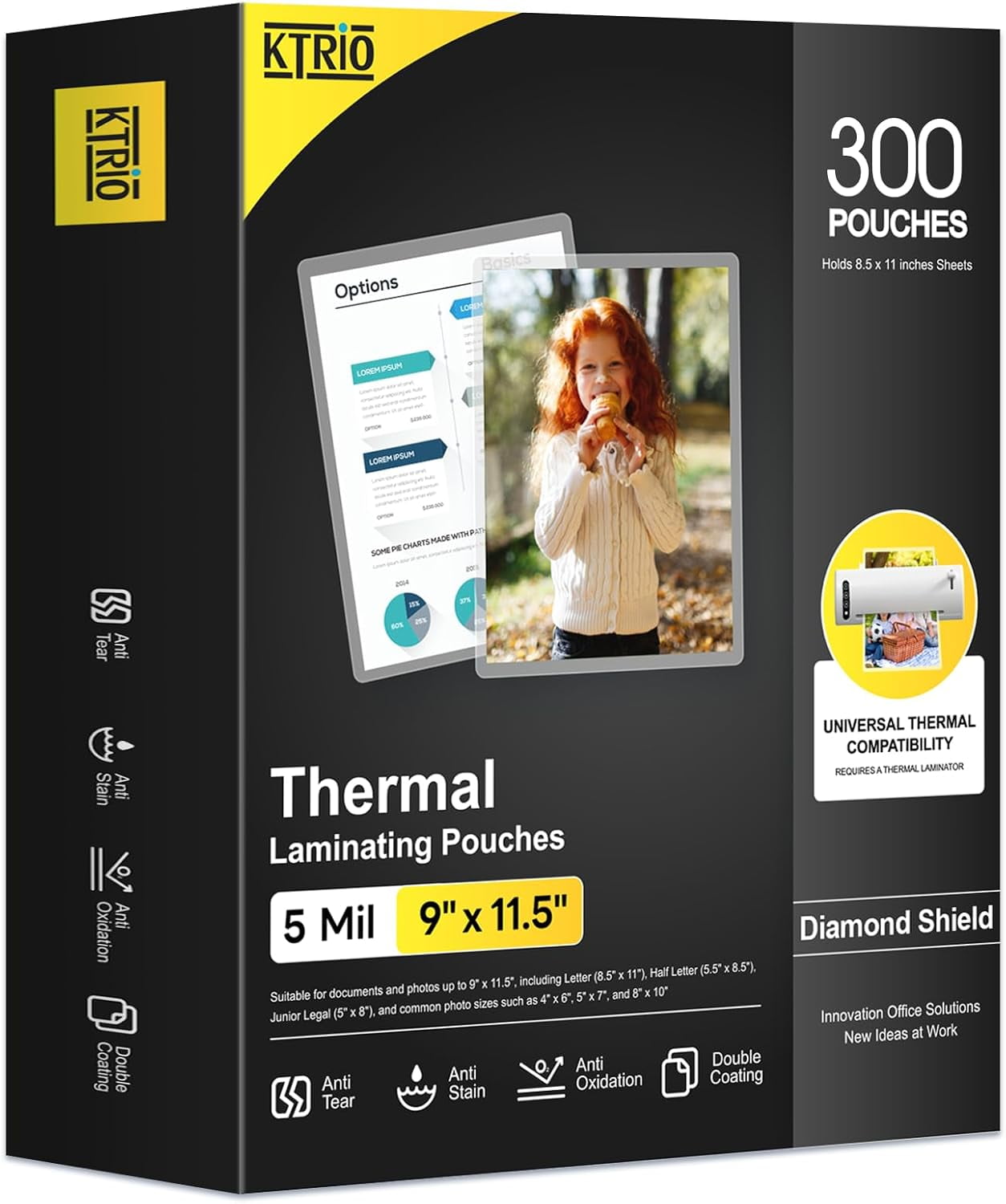 5 MIL Laminating Sheets, Hold 8.5 x 11 Inches, 300 Pack Thermal ...