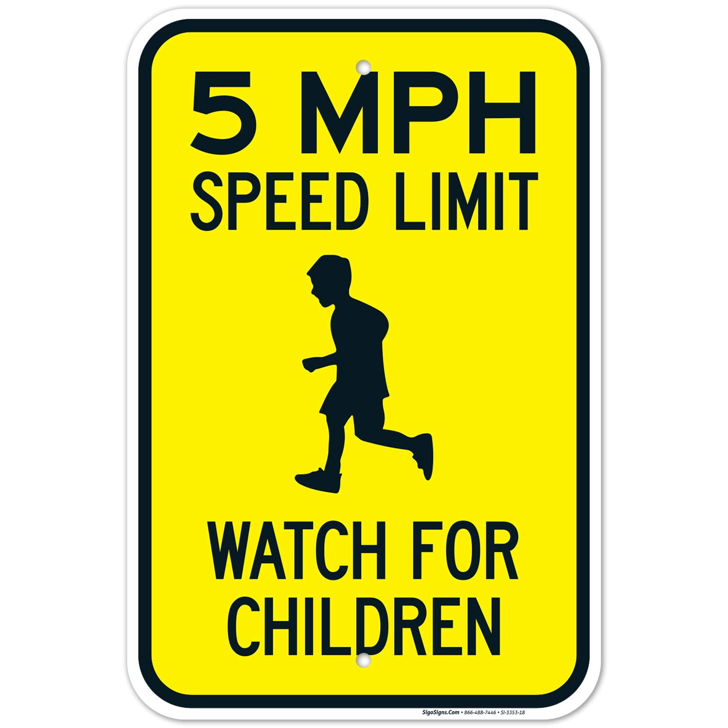 5 MPH Speed Limit Watch For Children Sign, Traffic Sign, 8x12 Inches ...