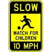 Drive Slow Kids at Play Metal Sign - Child Safety Caution, Children ...