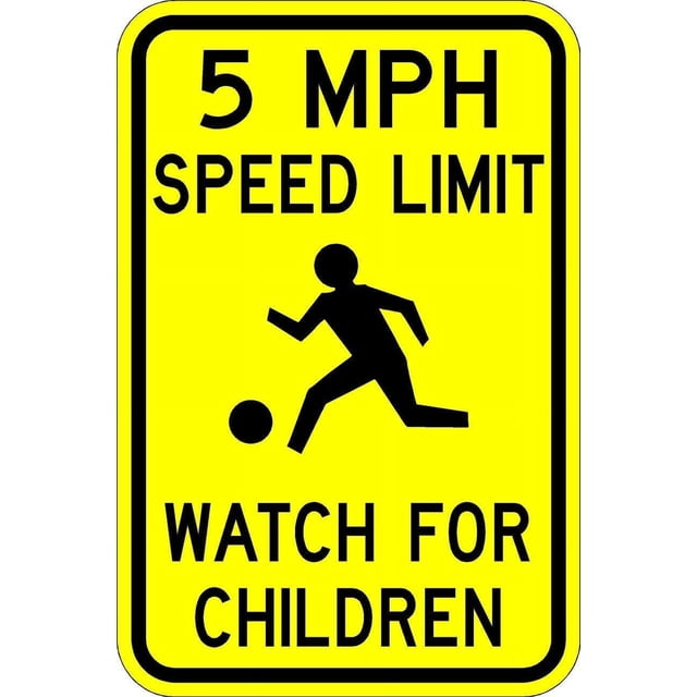 5 MPH Speed Limit Watch for Children Sign 12 X 18-3M High Intensity ...