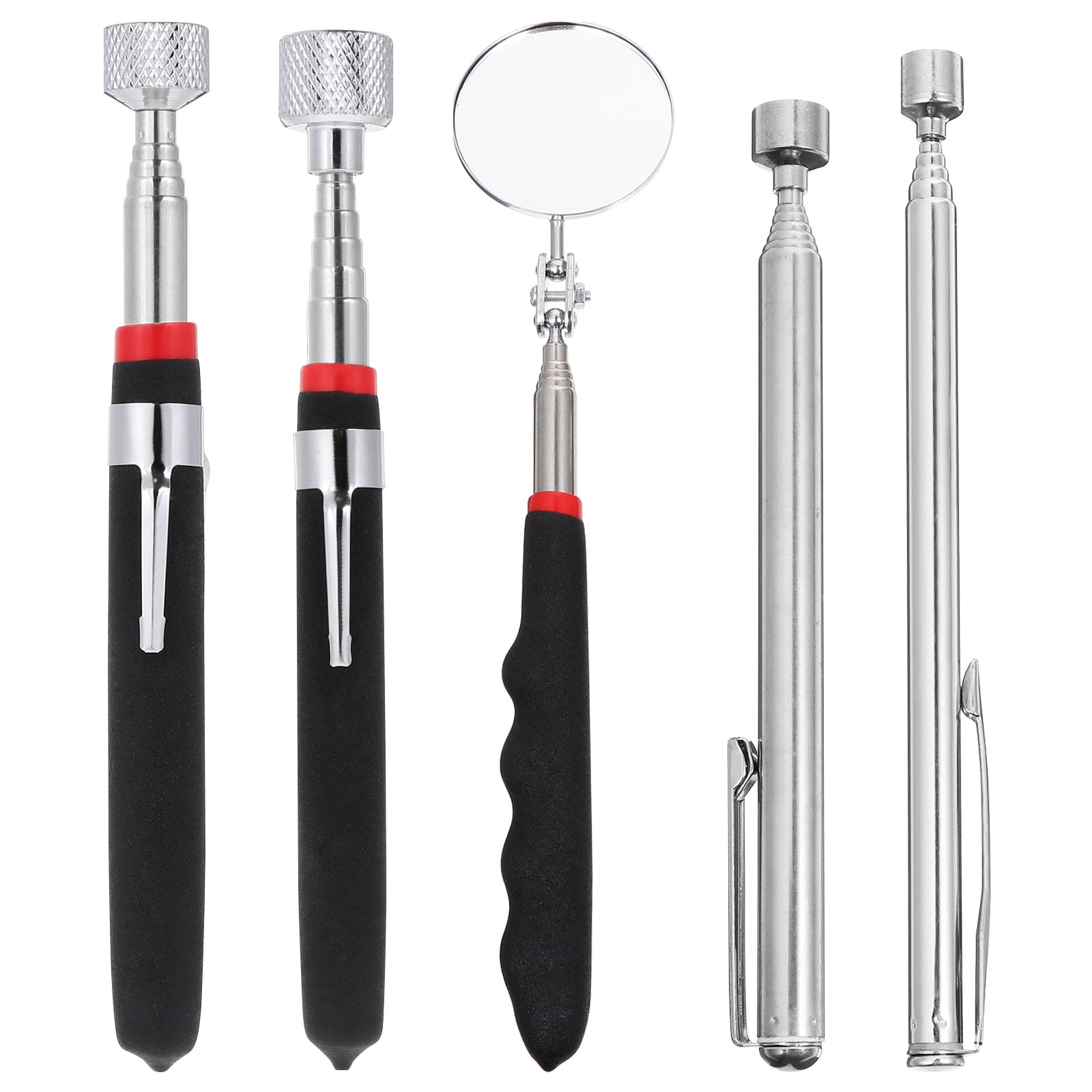 5 Magnetic Telescoping Pick Tool + Inspection Mirror with Light for ...