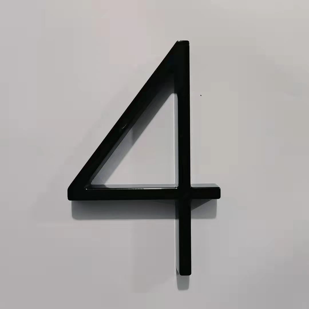 5" Metal Floating Mount House Number Black Color Two Way Setup Floating ...