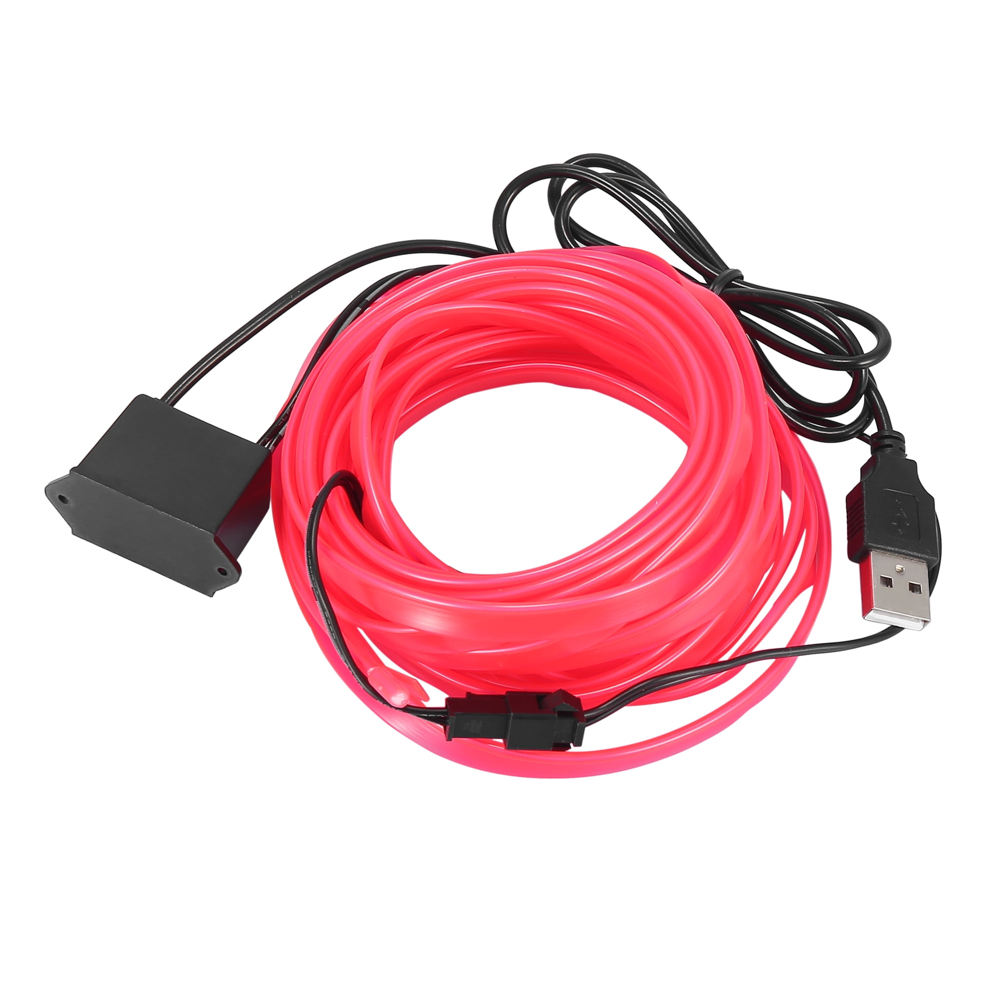 5 Meter/16ft Interior USB Neon EL Wire Strip Pink Cold Light Glow ...