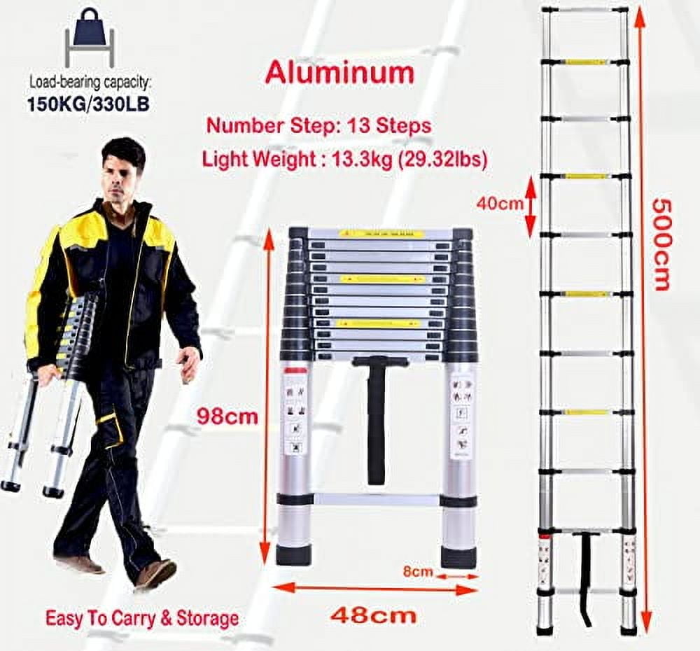 5 Meter Aluminum Ladder Extension Foldable Ladders Capacity Max Load ...