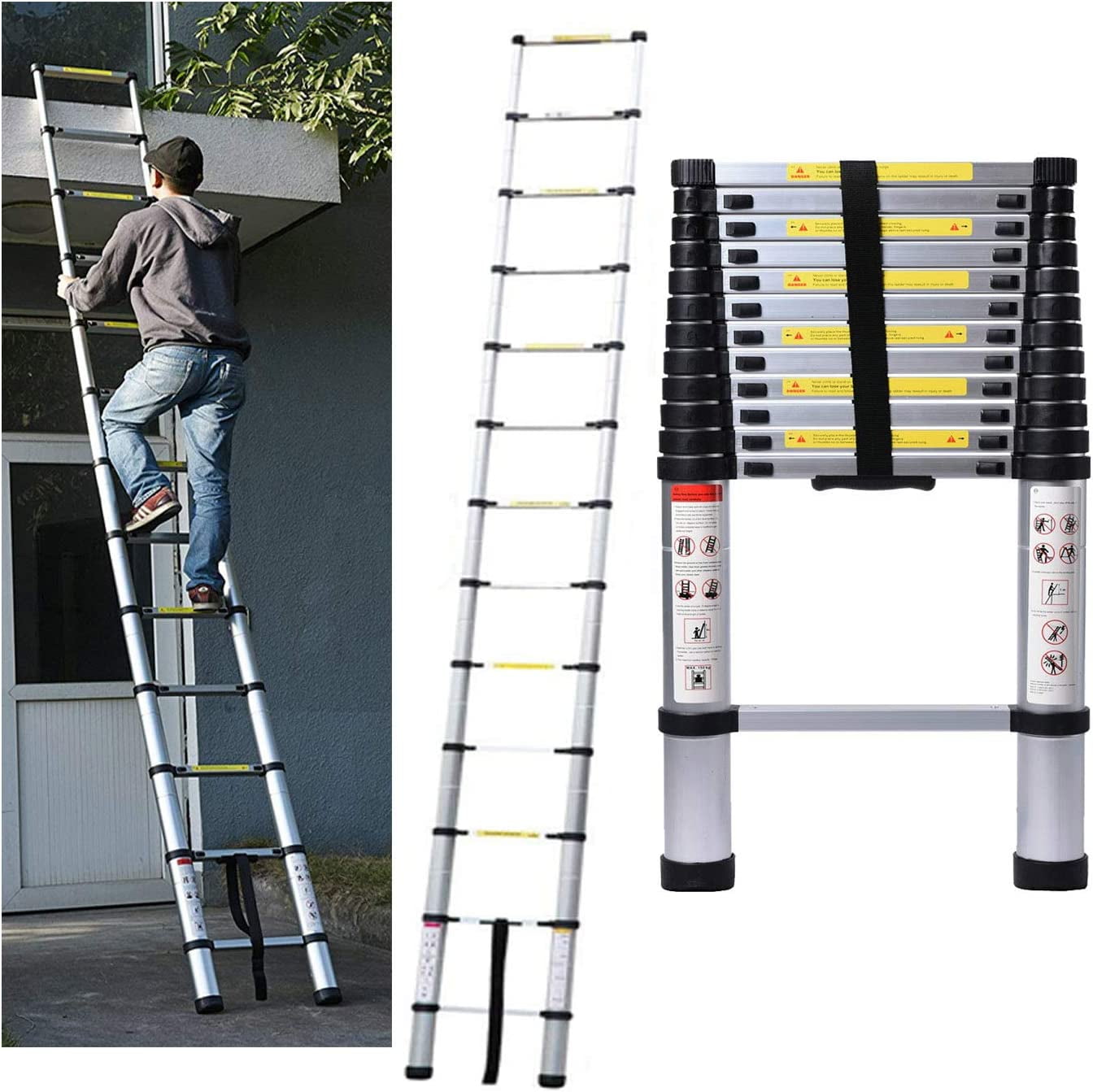 5 Meter Aluminum Ladder Extension Foldable Ladders Capacity Max Load ...