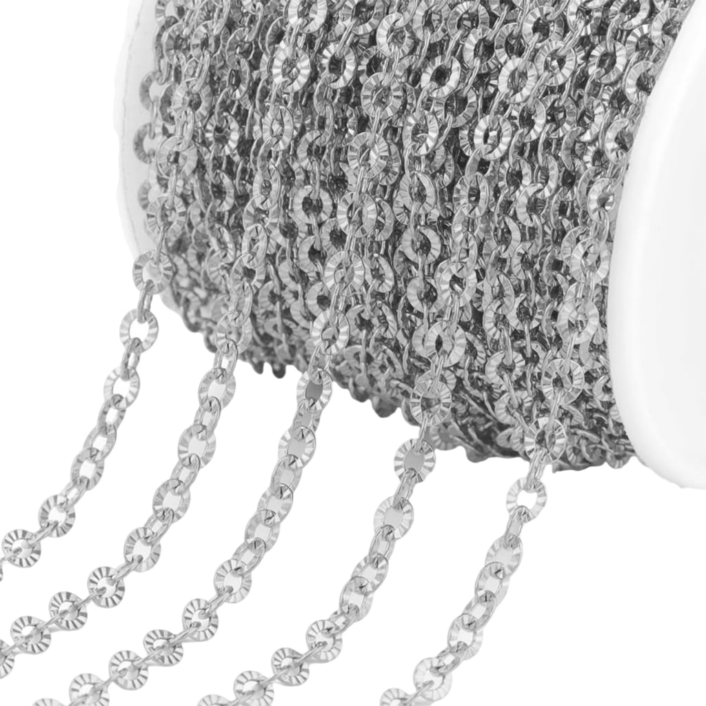 5 Meter Stainless Steel O Shape Textured Chain Adjustable Necklace ...