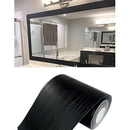 MAOQIAN 11 Yard Black Mirror Border Peel and Stick Black Wood Grain ...