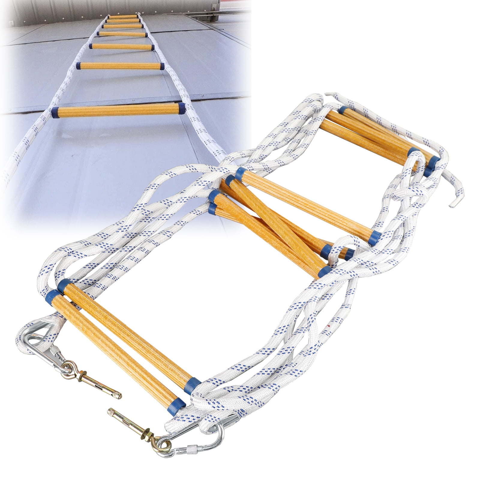 5 Meters Fire Escape Ladder Folding Emergency Rescue Rope Nylon Epoxy ...