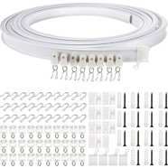 Flexible Ceiling Curtain Track, White Mount Rail with Hanging Kit ...