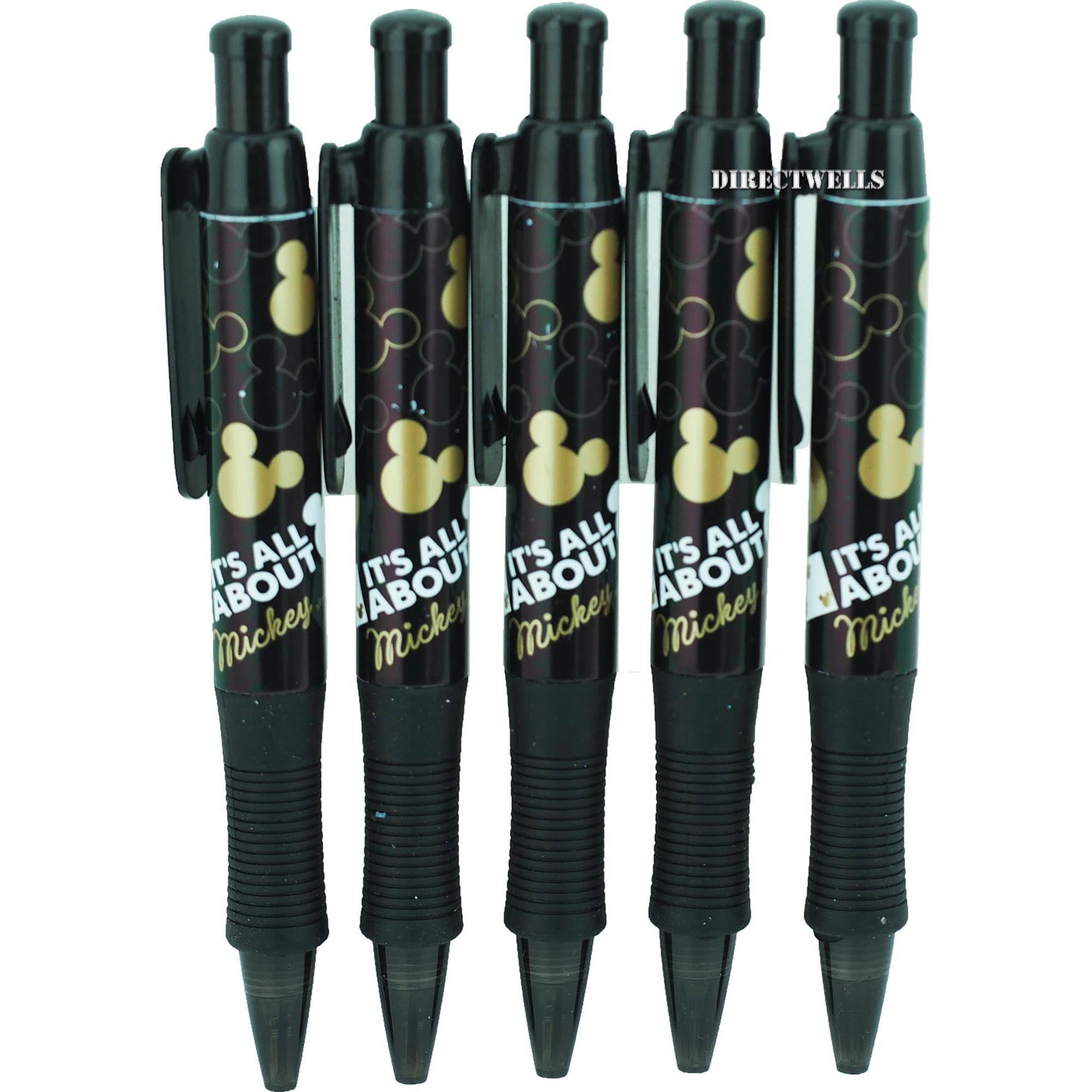 5 Mickey Mouse Gold Retractable Pens Pack - Walmart.com