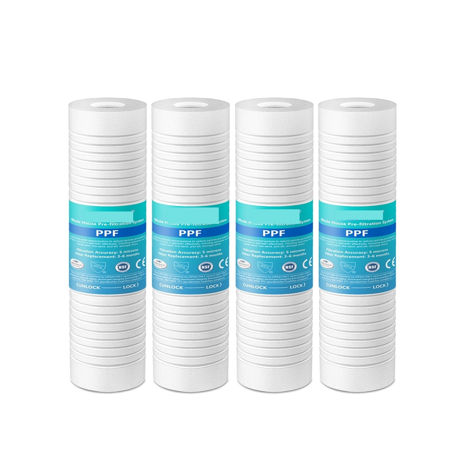 5 Micron Whole House Sediment Water Filter System Prefilter Purifier ...
